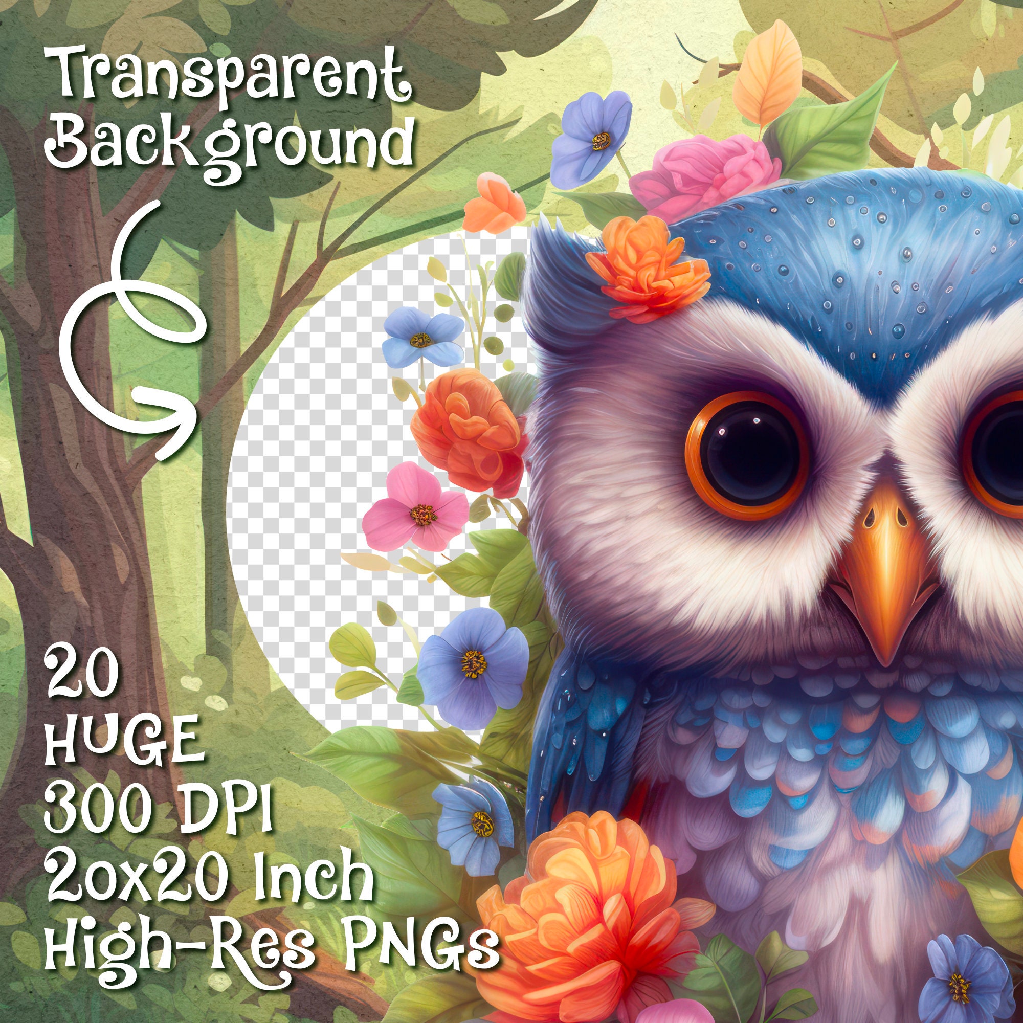 20 Super Cute Owl Clipart PNG Files – Perfect for Scrapbooking ...