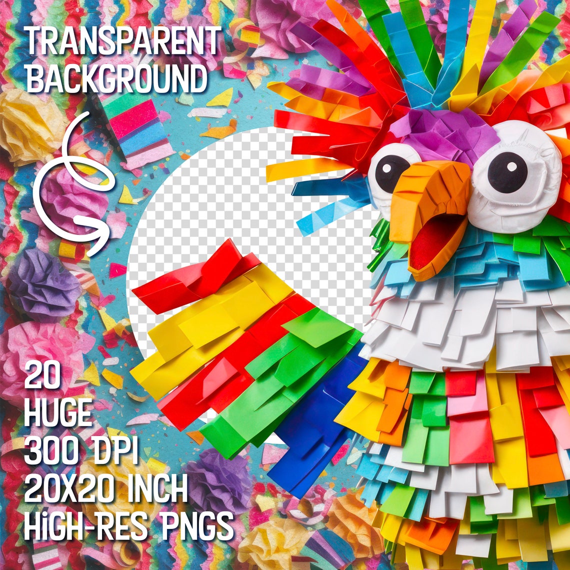 Colorful Piñata PNG Images Bundle - 20 Cute Piñata Graphics Pack - Etsy