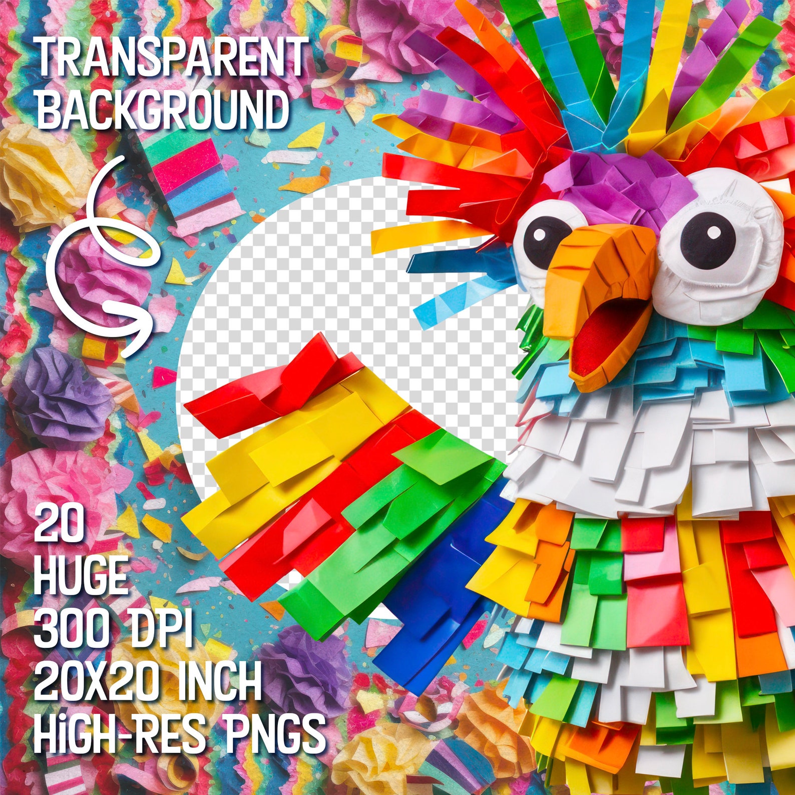 Colorful Piñata PNG Images Bundle - 20 Cute Piñata Graphics Pack - Etsy