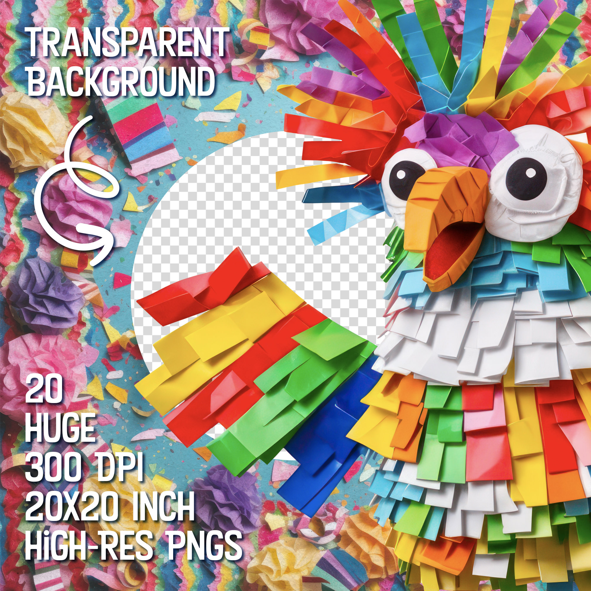 Colorful Piñata PNG Images Bundle - 20 Cute Piñata Graphics Pack - Etsy