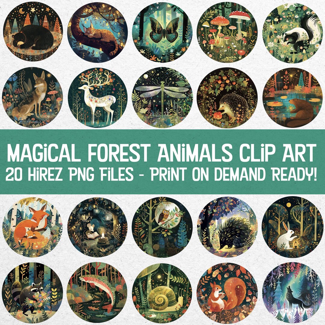 Cute Magical Forest Animals PNG Clip Art - 20 High-quality Images ...