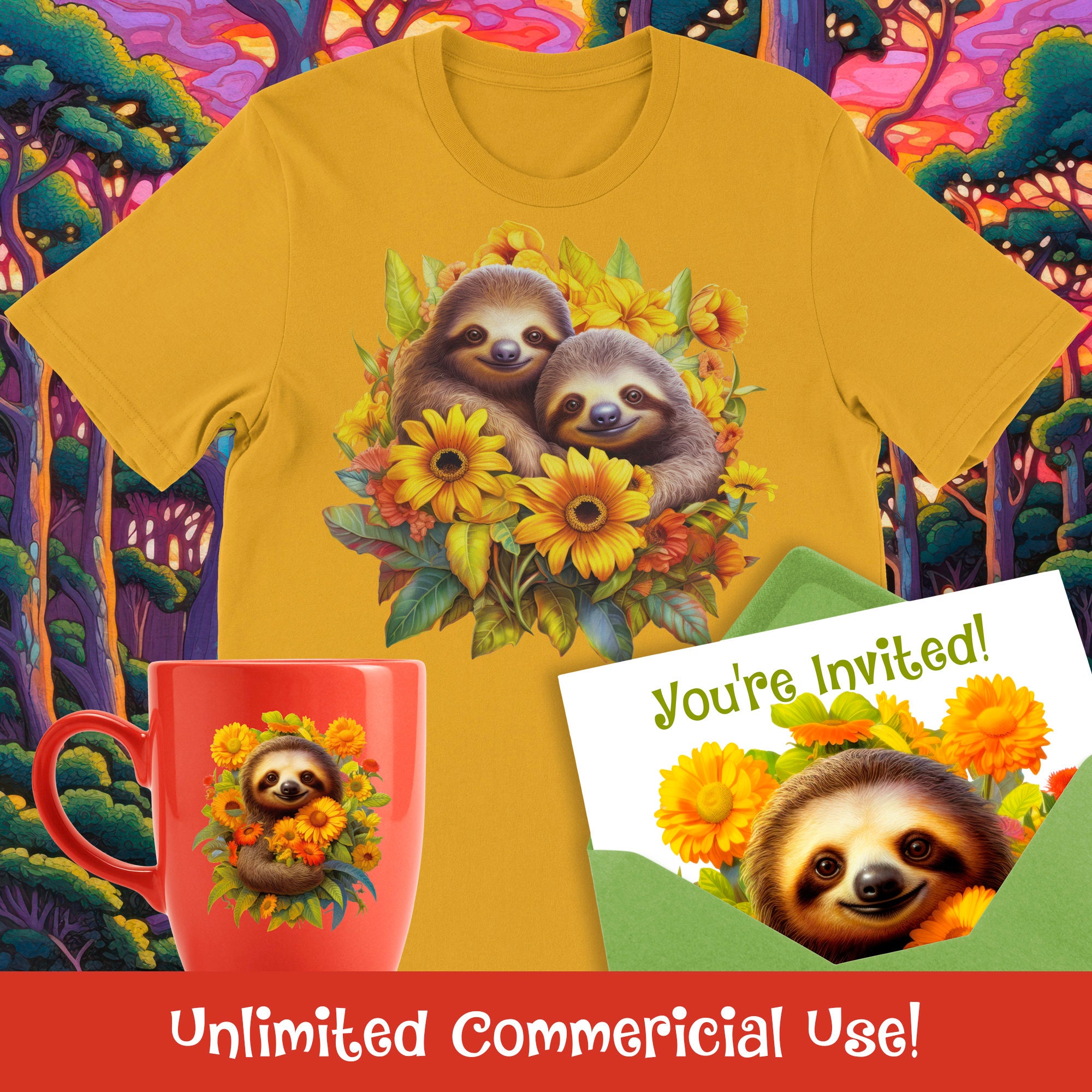 Adorable Sloth PNG Images Bundle - 20 Cute Sloth Graphics Pack - Etsy