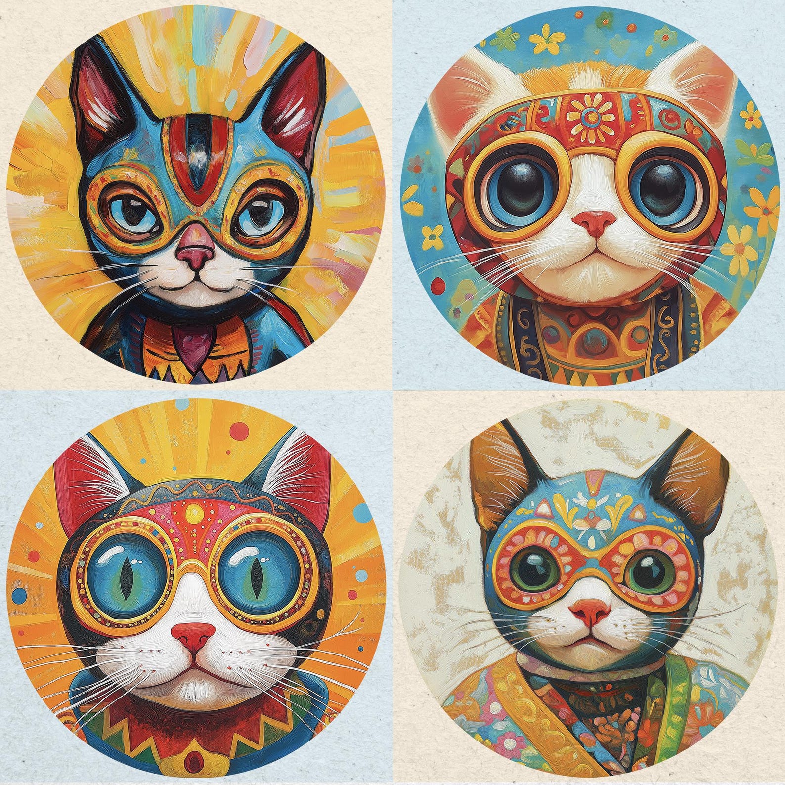 Unique Mexican Luchador Cat & Kitten Clipart, Cute Cat Wrestler ...