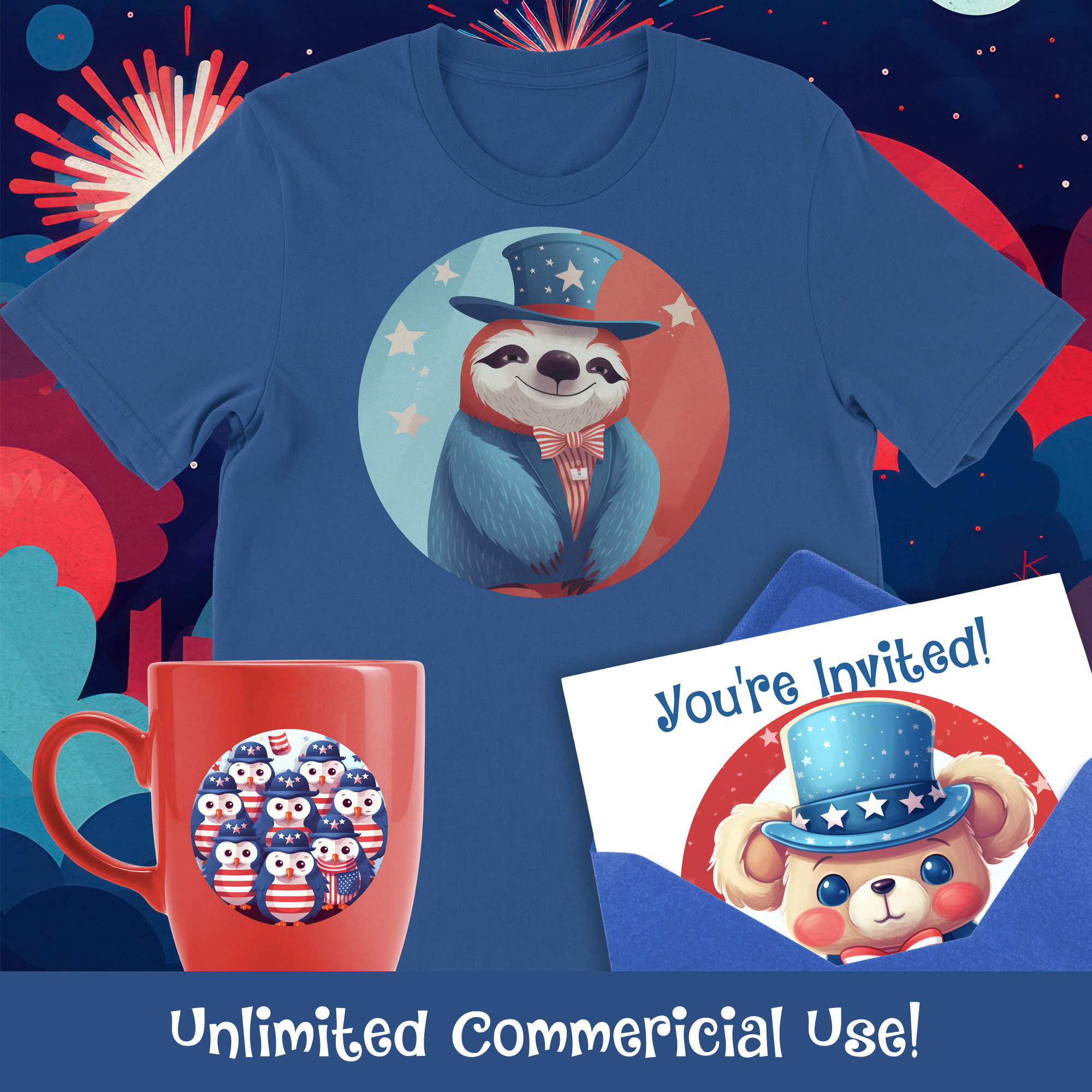 4th of July Holiday Clipart Bundle 20 Cute Patriotic PNG - Etsy
