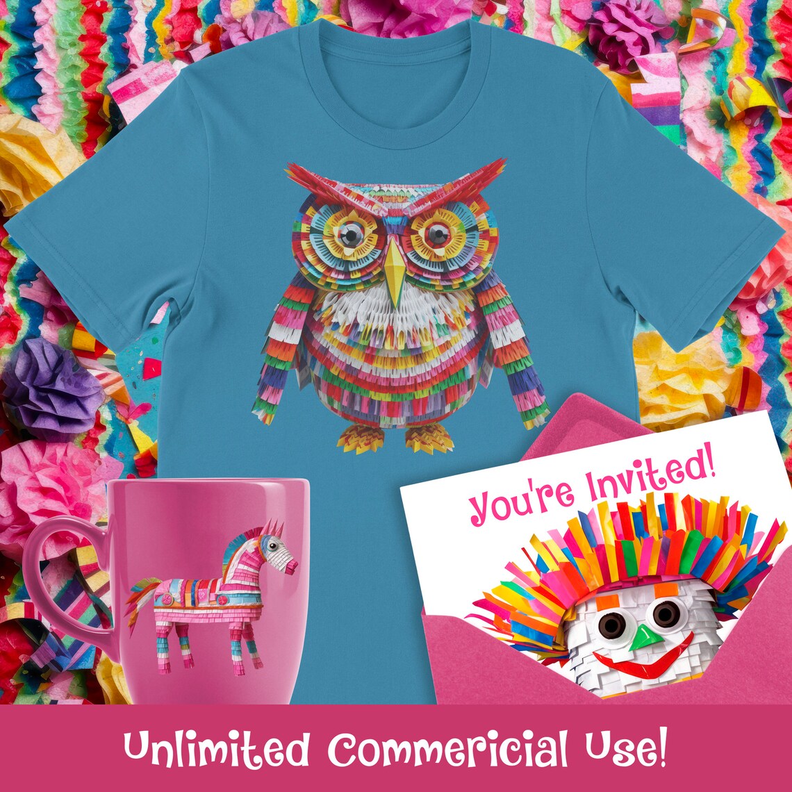 Colorful Piñata PNG Images Bundle - 20 Cute Piñata Graphics Pack - Etsy