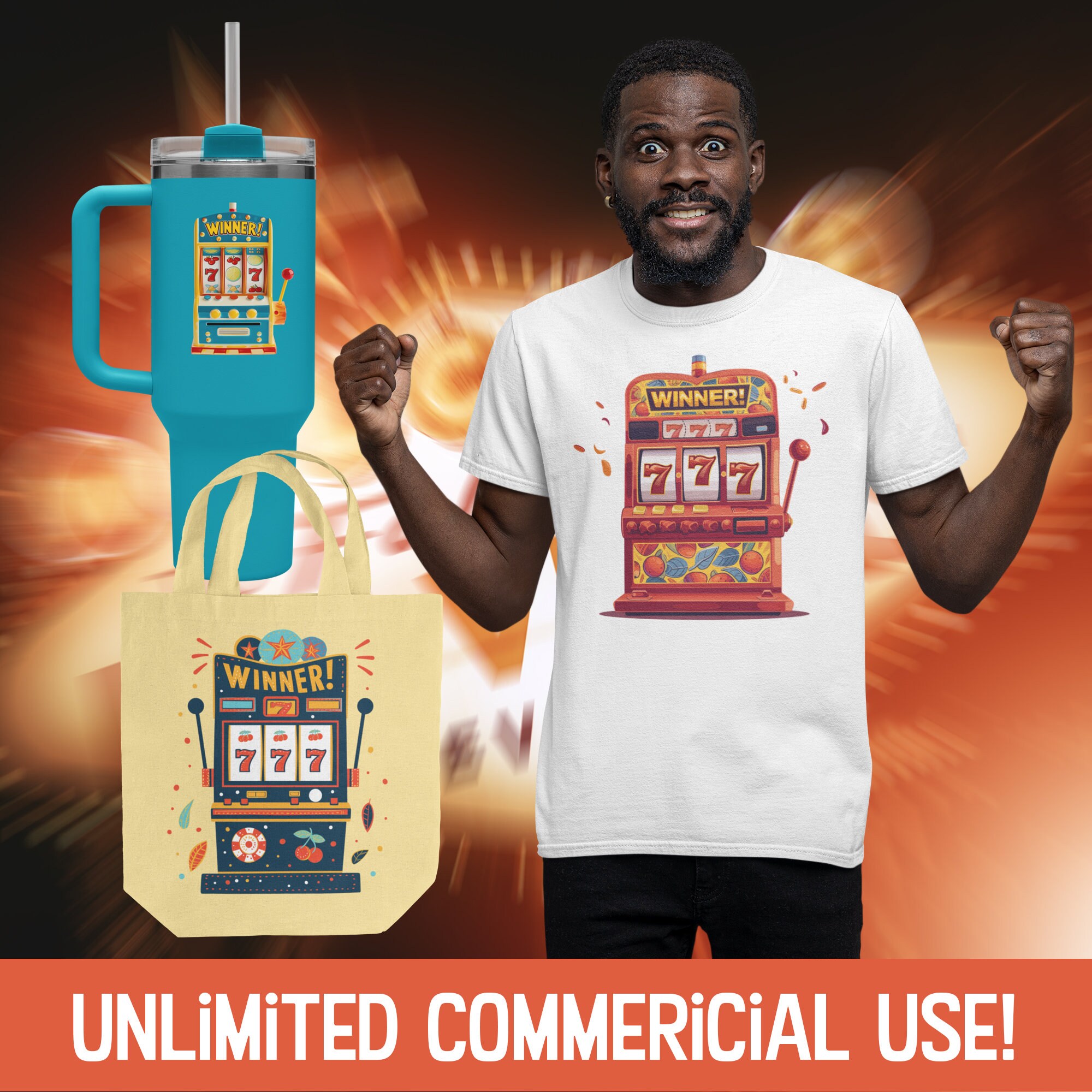 20 Lucky Slot Machine Clip Art Image Bundle - High-quality, Royalty ...