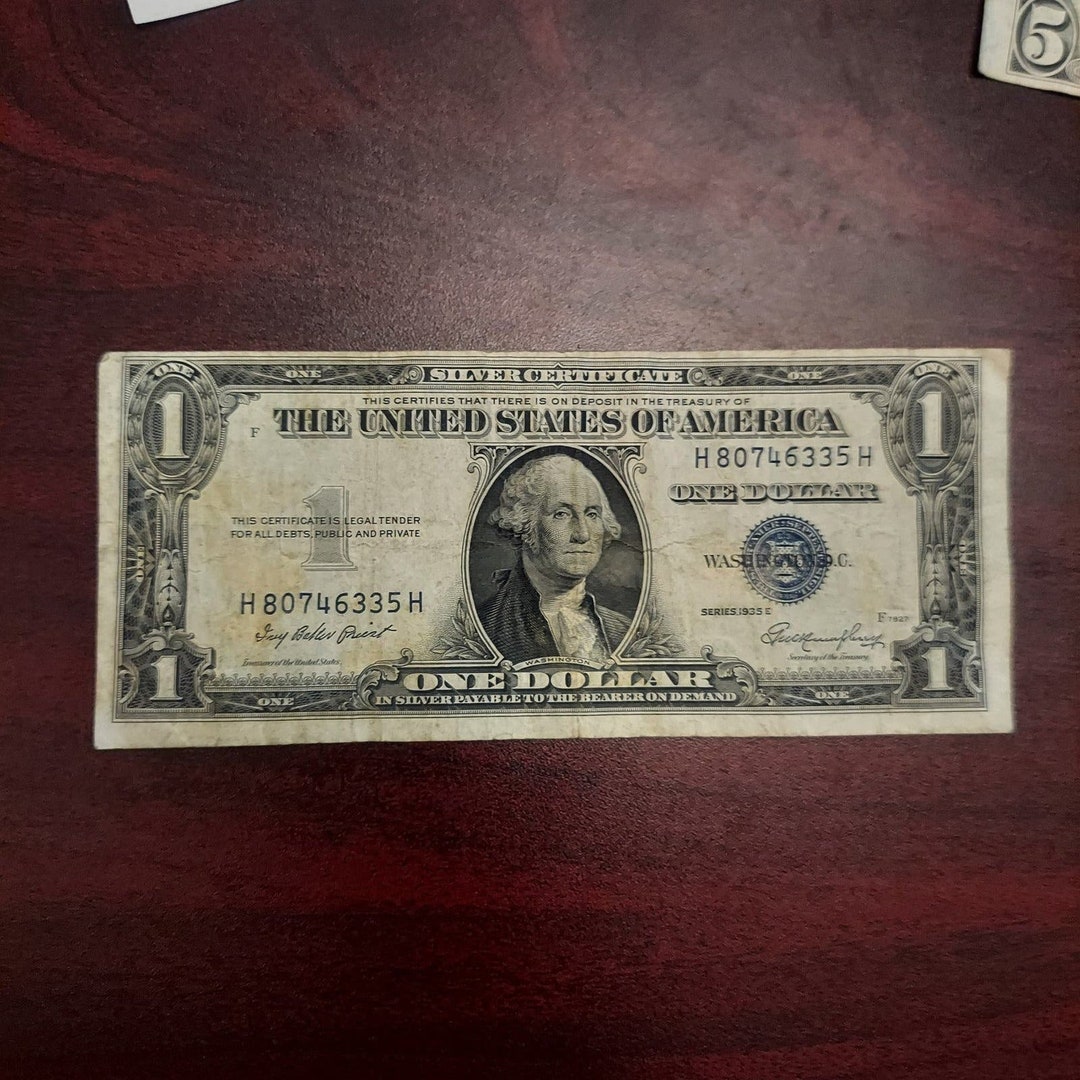 Series 1935 E 1 One Dollar Bill Blue Seal Extreme Miscut & Misalignment ...