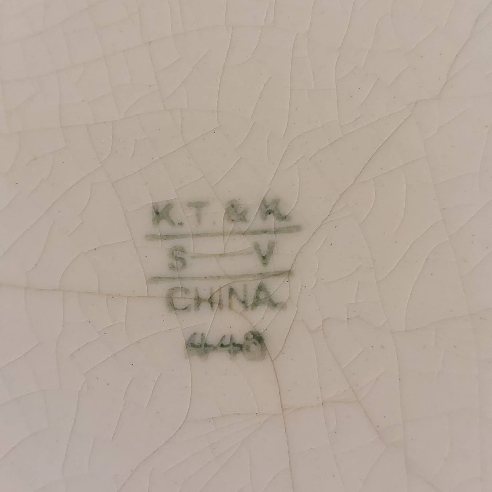 Antique KT&K Co. Semi Vitreous Porcelain White Gilted 16.5" Wash Bowl ...