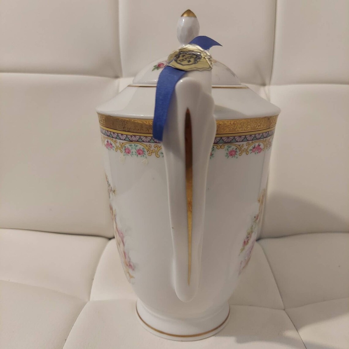 RARE Vintage Depos T Limoges 24K Porcelain 9 Coffee Carafe / Teapot w ...