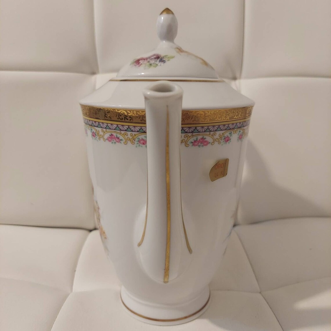 RARE Vintage Depos T Limoges 24K Porcelain 9 Coffee Carafe / Teapot w ...