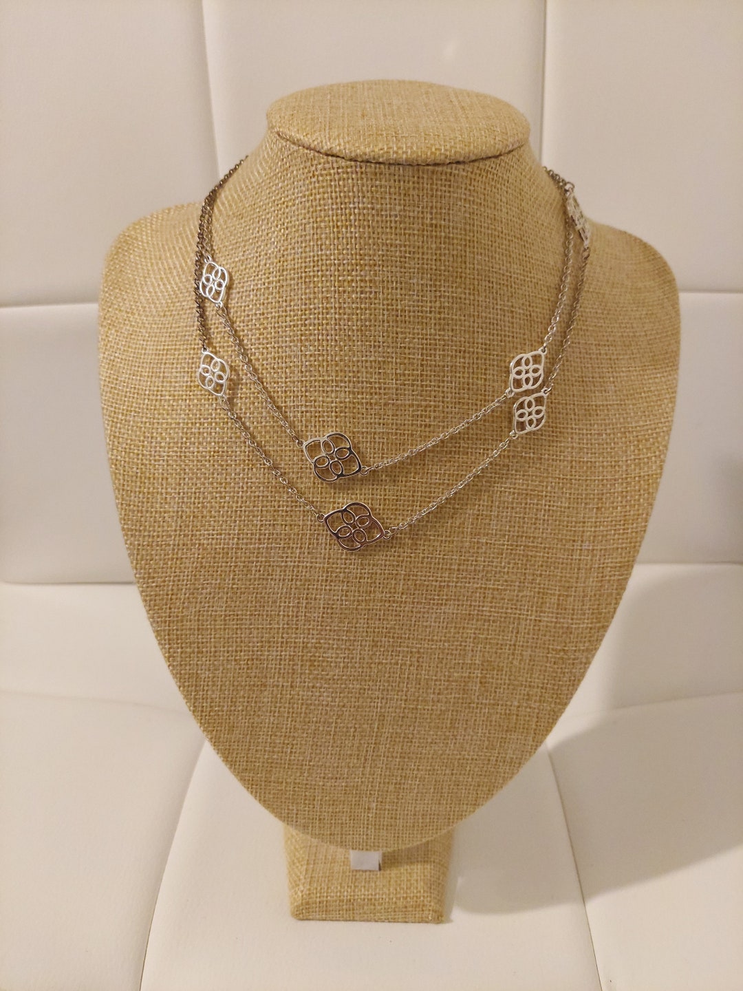 Vintage Chaps Silver Tone Flower Shapes Chain Short Long 32 Necklace - Etsy