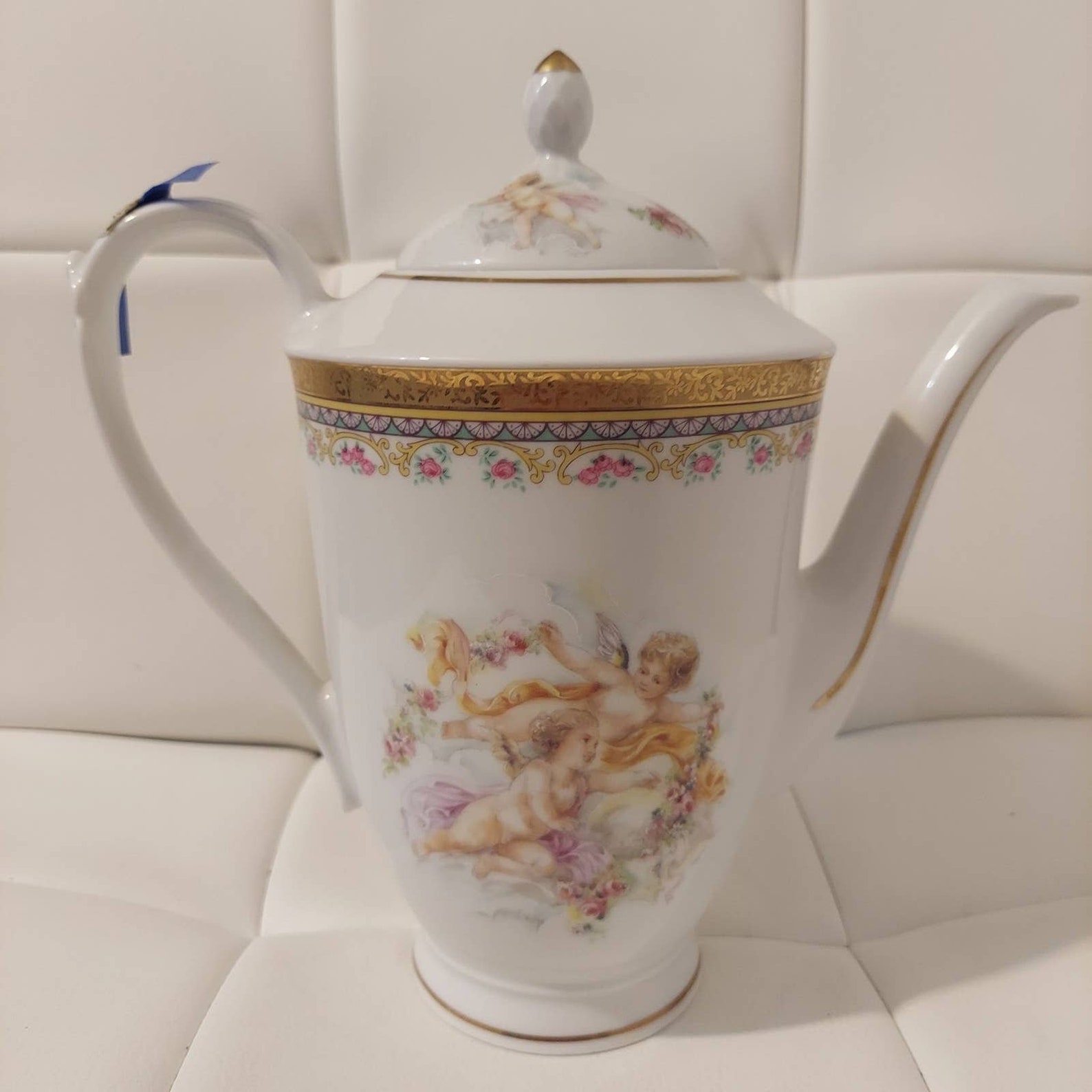 RARE Vintage Depos T Limoges 24K Porcelain 9 Coffee Carafe / Teapot w ...