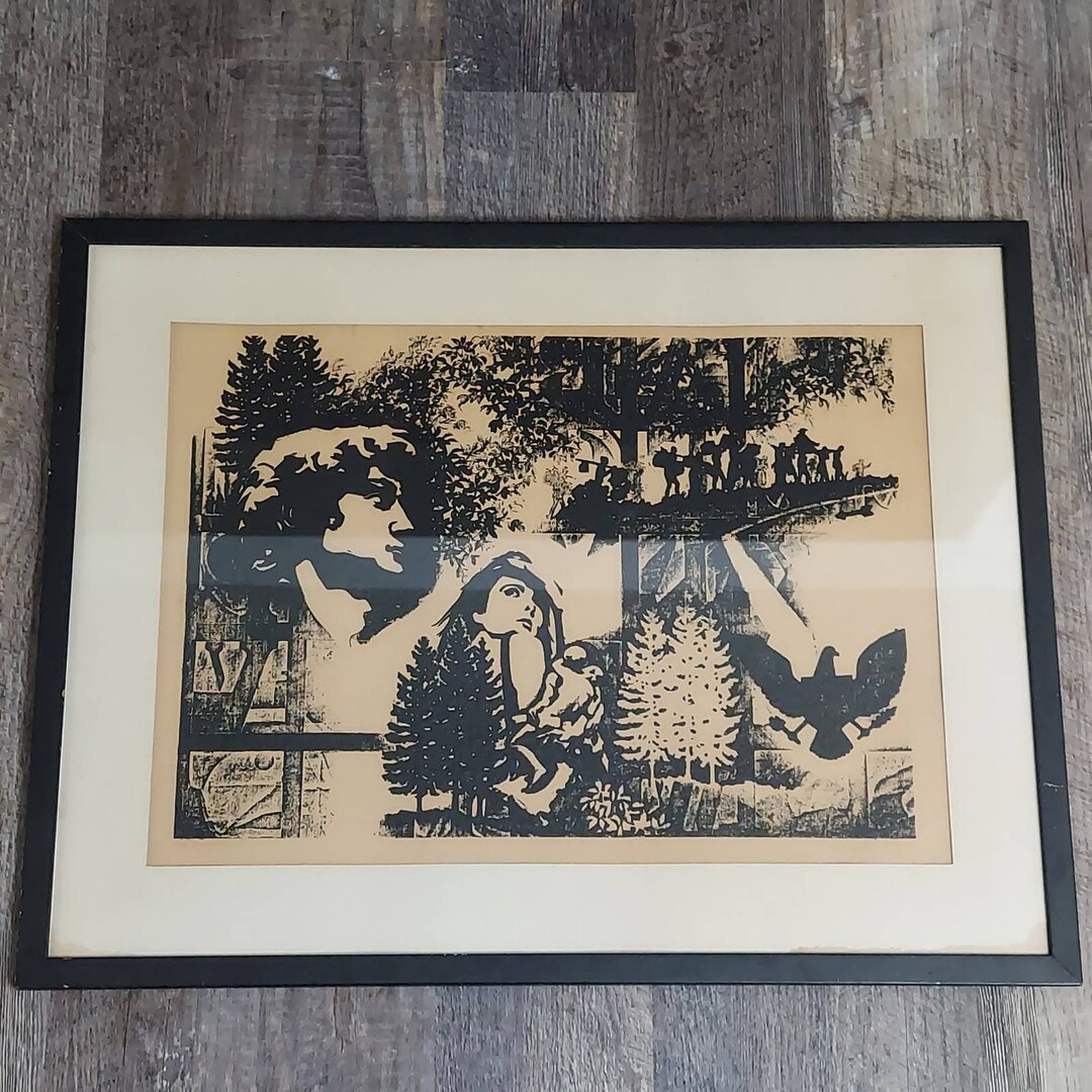 Vintage 1967 Tim Hamill SIGNED "a.p." & "hamill '67" 21"x27" Framed Art ...