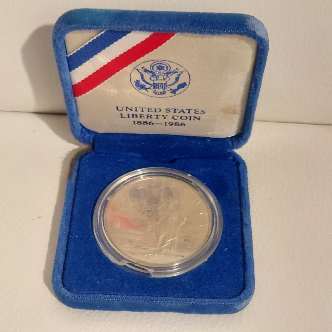 Vintage 1986 S Ellis Island Liberty One Dollar Silver Commemorative US ...