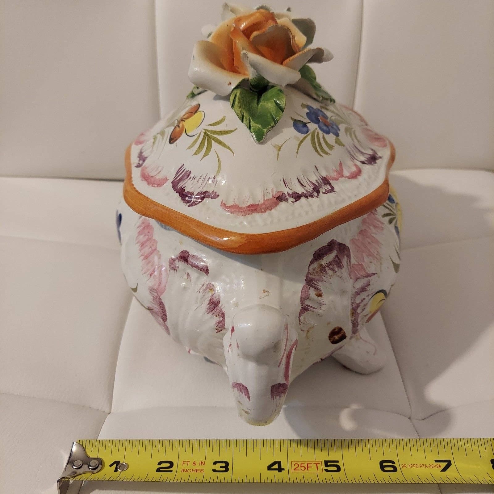 Vintage V. Bassano 12 Large Hand Painted Italian Floral Top Porcelain ...