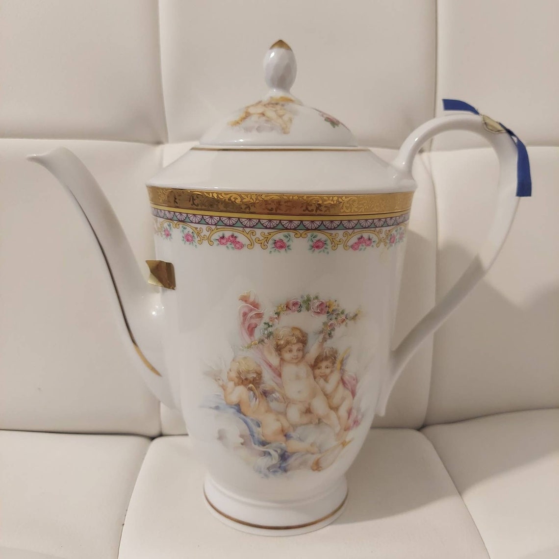 RARE Vintage Depos T Limoges 24K Porcelain 9 Coffee Carafe / Teapot w ...