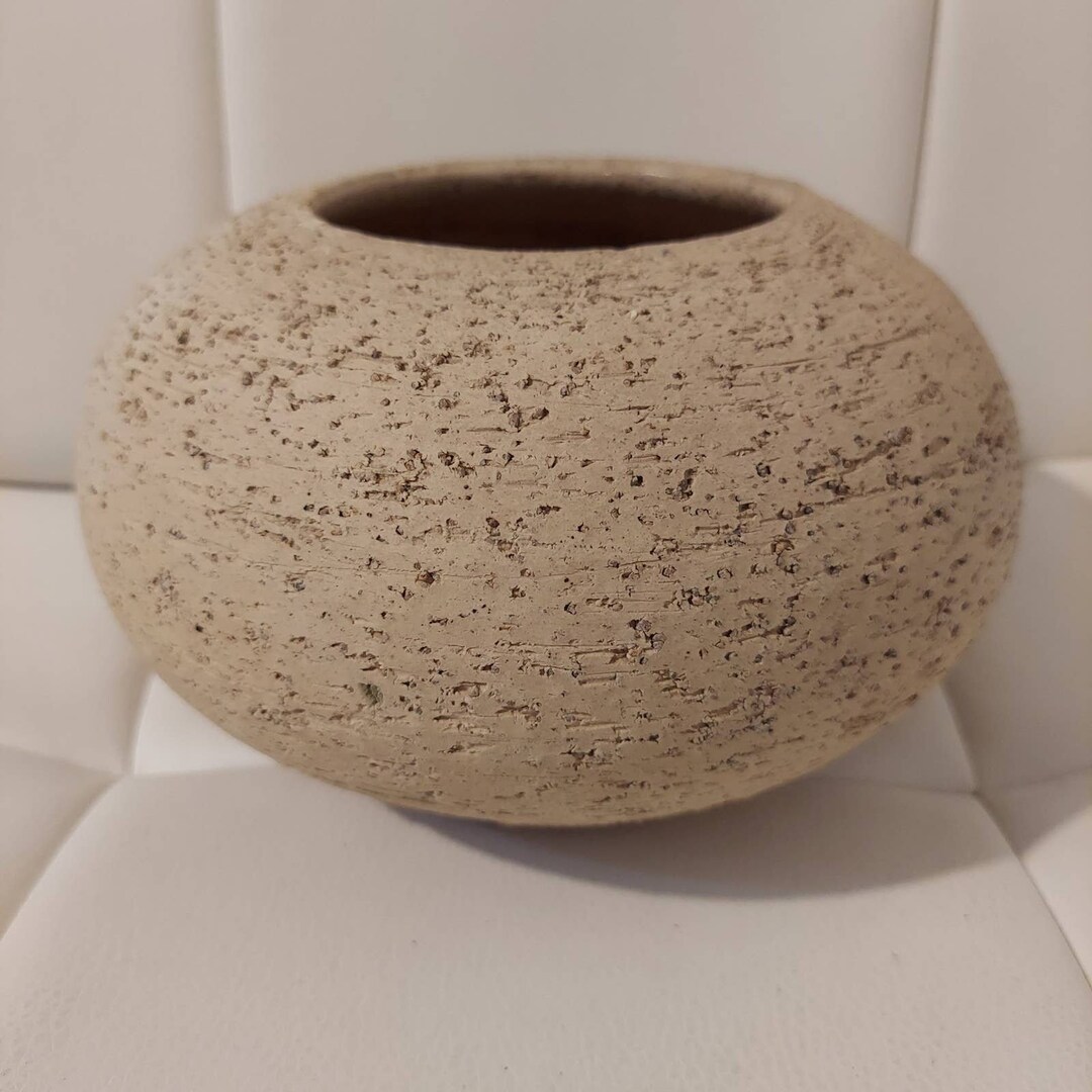 Antique Frieberger Jardiniere Art Pottery Biege 6.5" Rough Ceramic ...