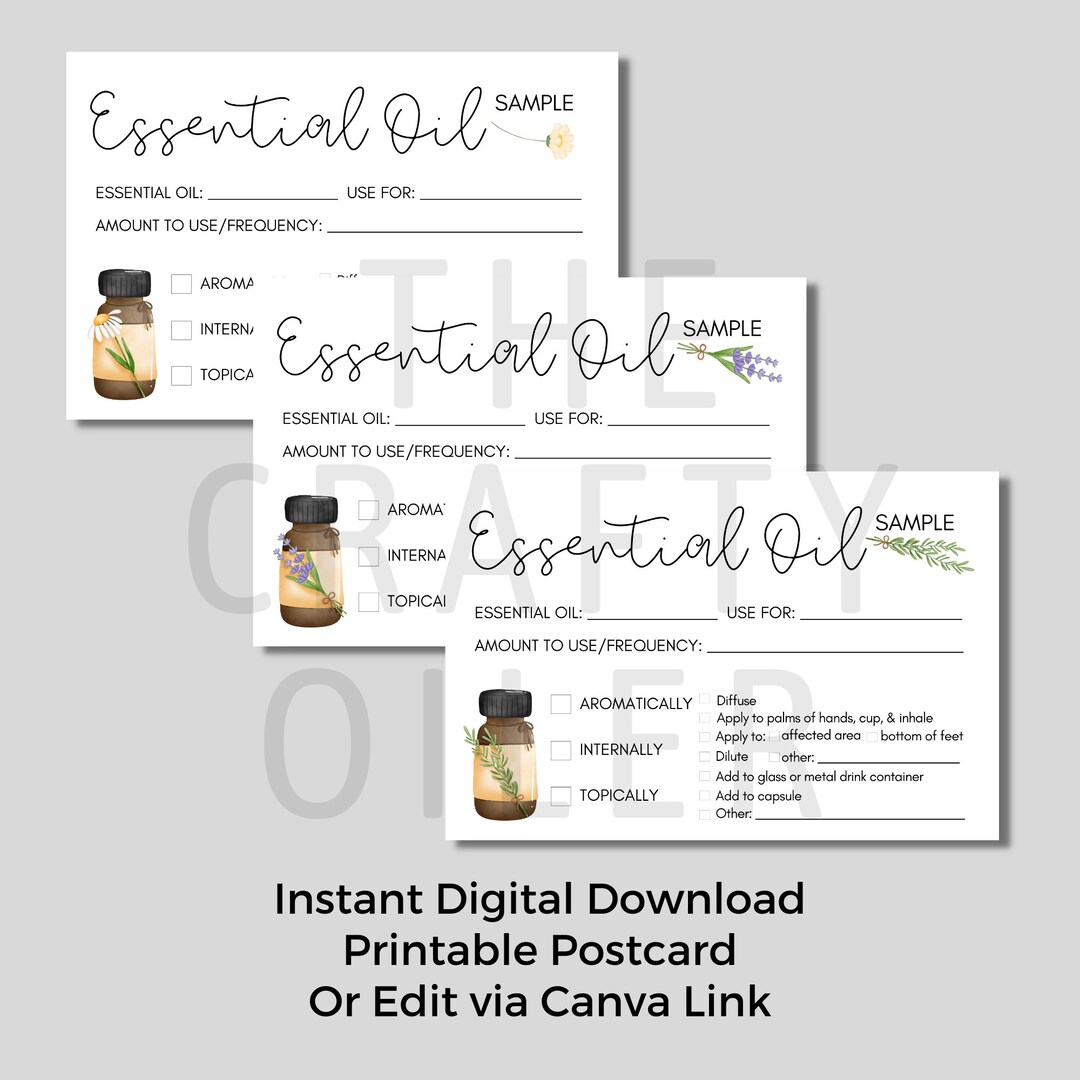 Essential Oil Sample Card - Etsy