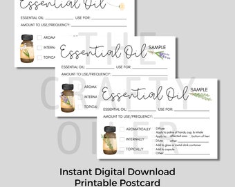 Essential Oil Sample Card, Printable Sample Template, Sample for ...