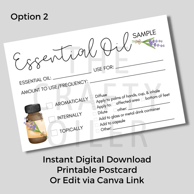 Essential Oil Sample Card - Etsy