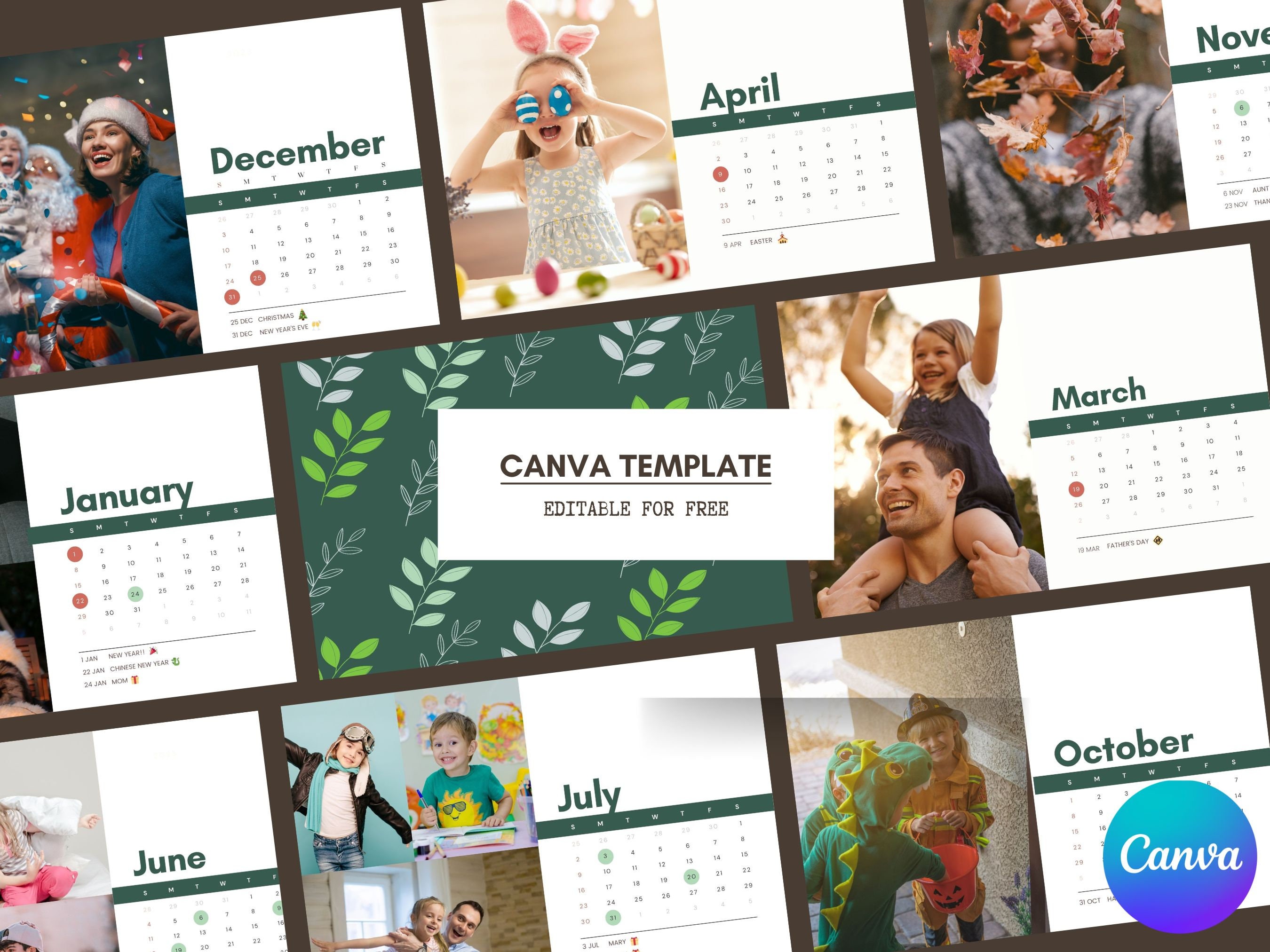 Printable Photo Calendar 2023 - the Best Christmas Gift! (canva ...