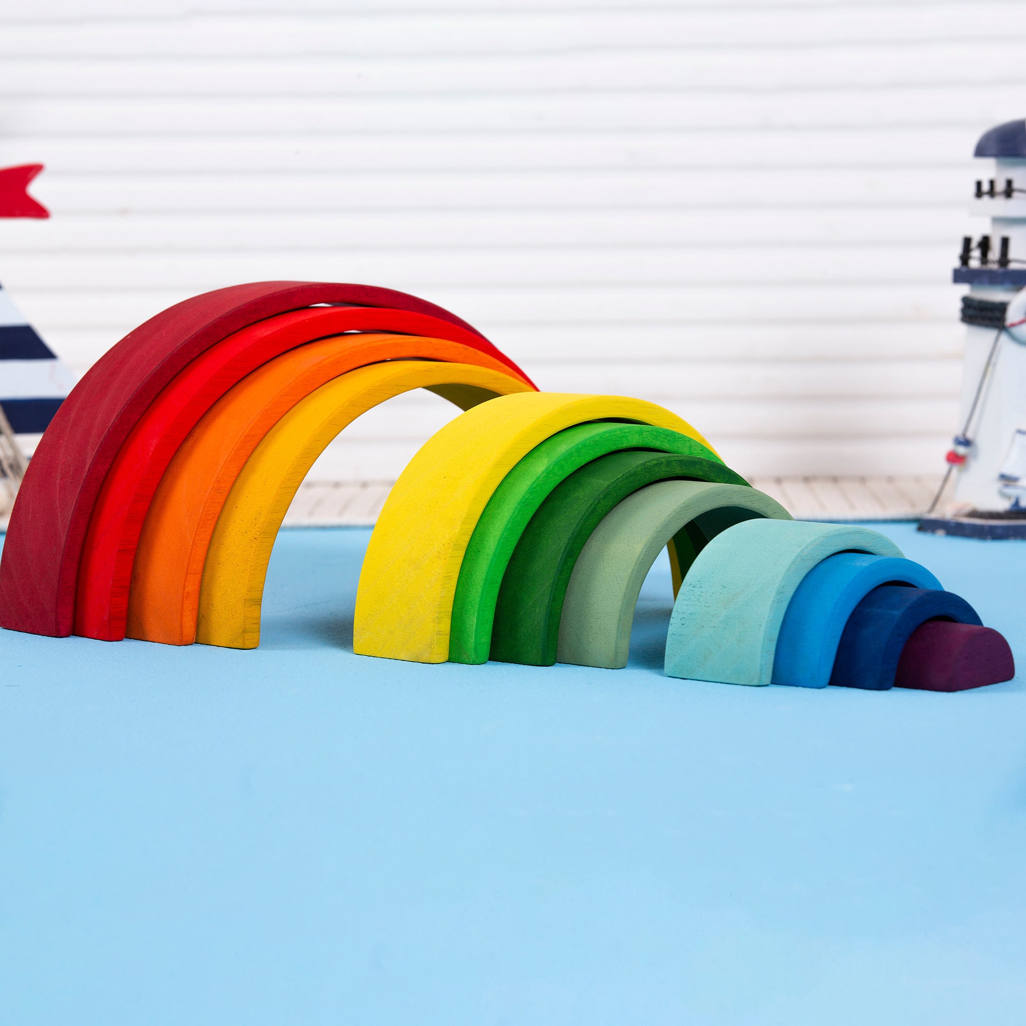 Wooden Rainbow Stacker Toys Montessori Toys Waldorf Toddle - Etsy