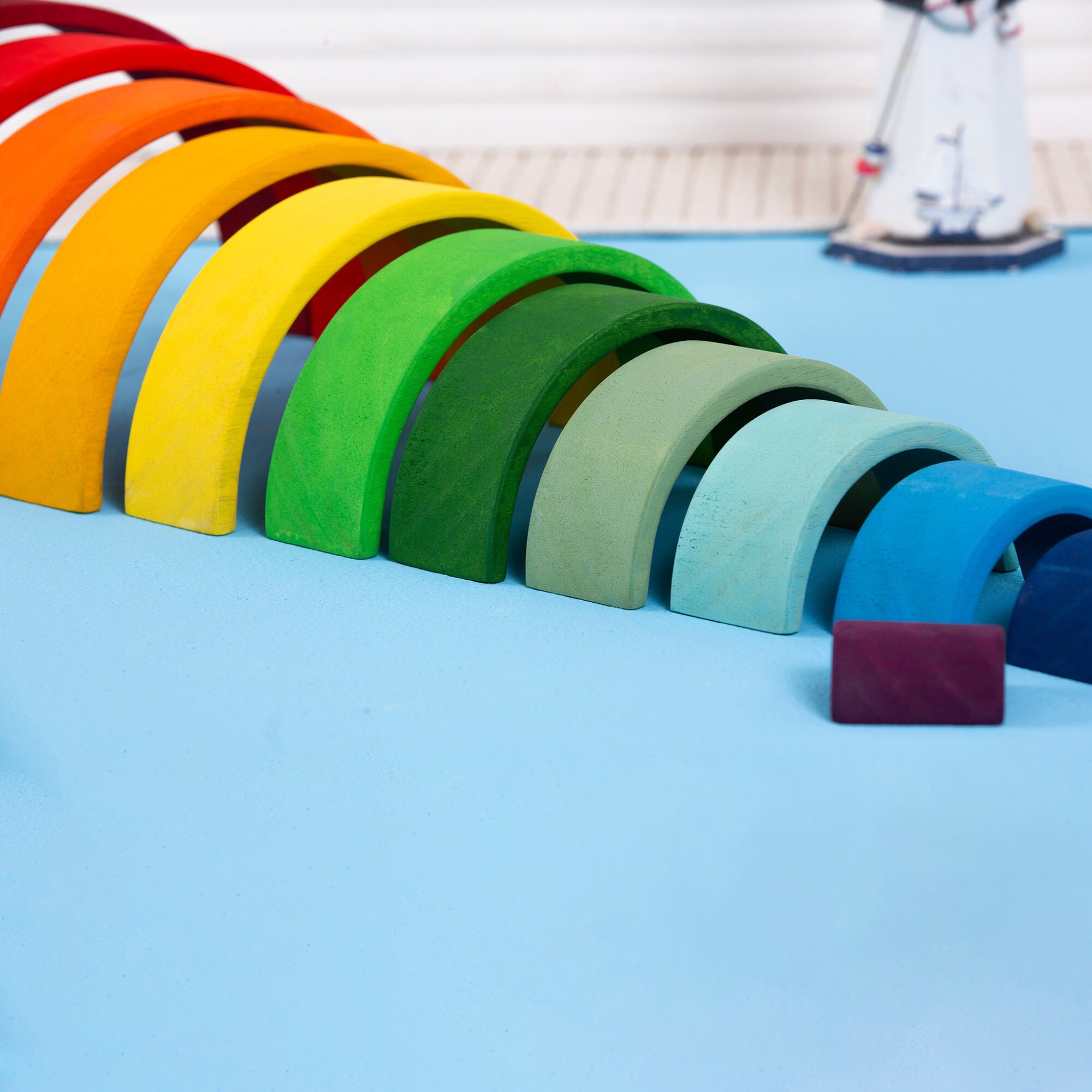 Wooden Rainbow Stacker Toys Montessori Toys Waldorf Toddle - Etsy