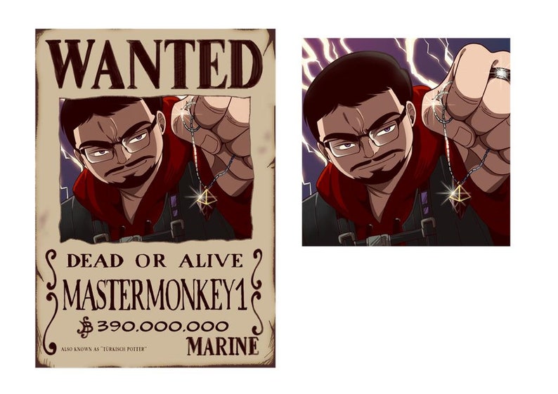 Custom Anime Wanted Poster Drawing Portrait in Wanted Poster - Etsy