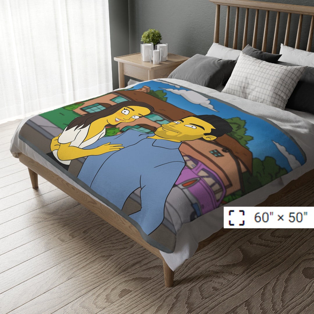 Custom 2022 Big Plush Simpsons Family Blanket Cover, Bedding Decor ...