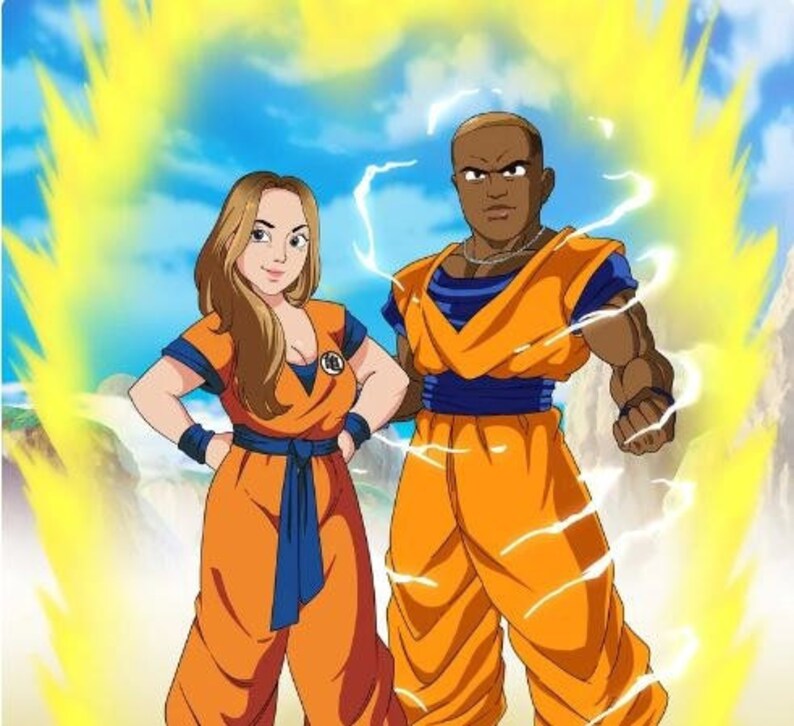 SALE DBZ Portrait Custom Family Portrait Custom Couple - Etsy