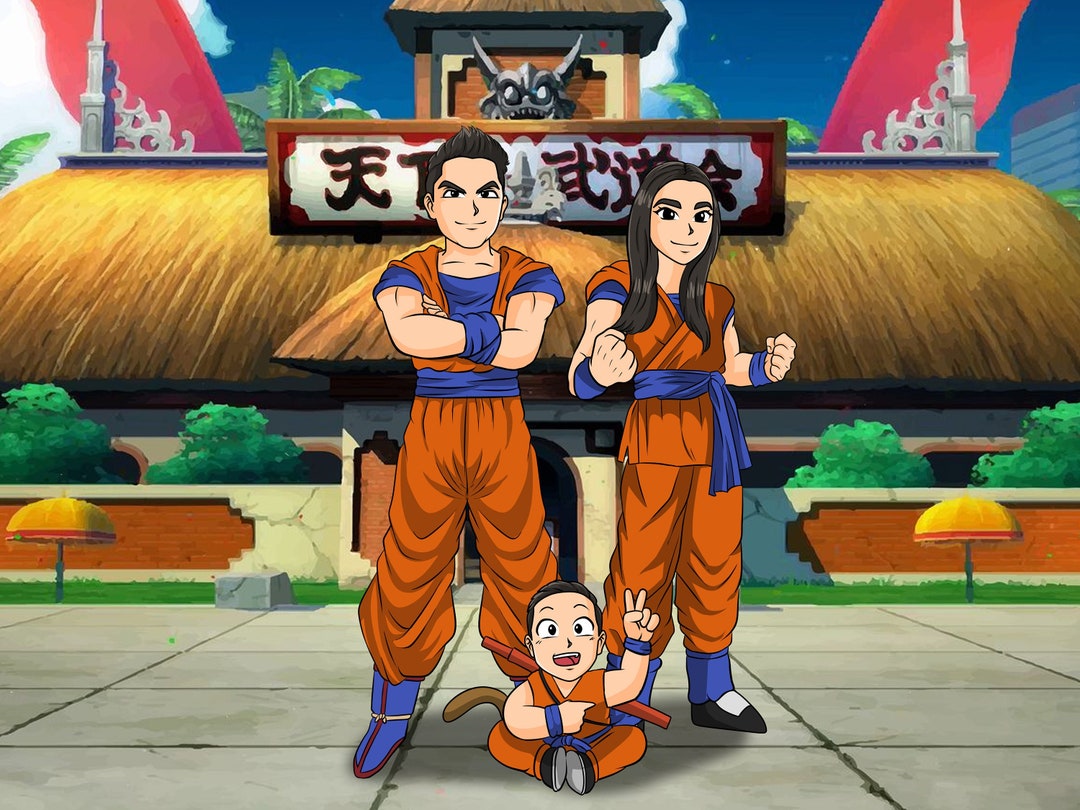 SALE Custom DBZ Portrait for the Family, Custom Couples Portrait Dbz ...