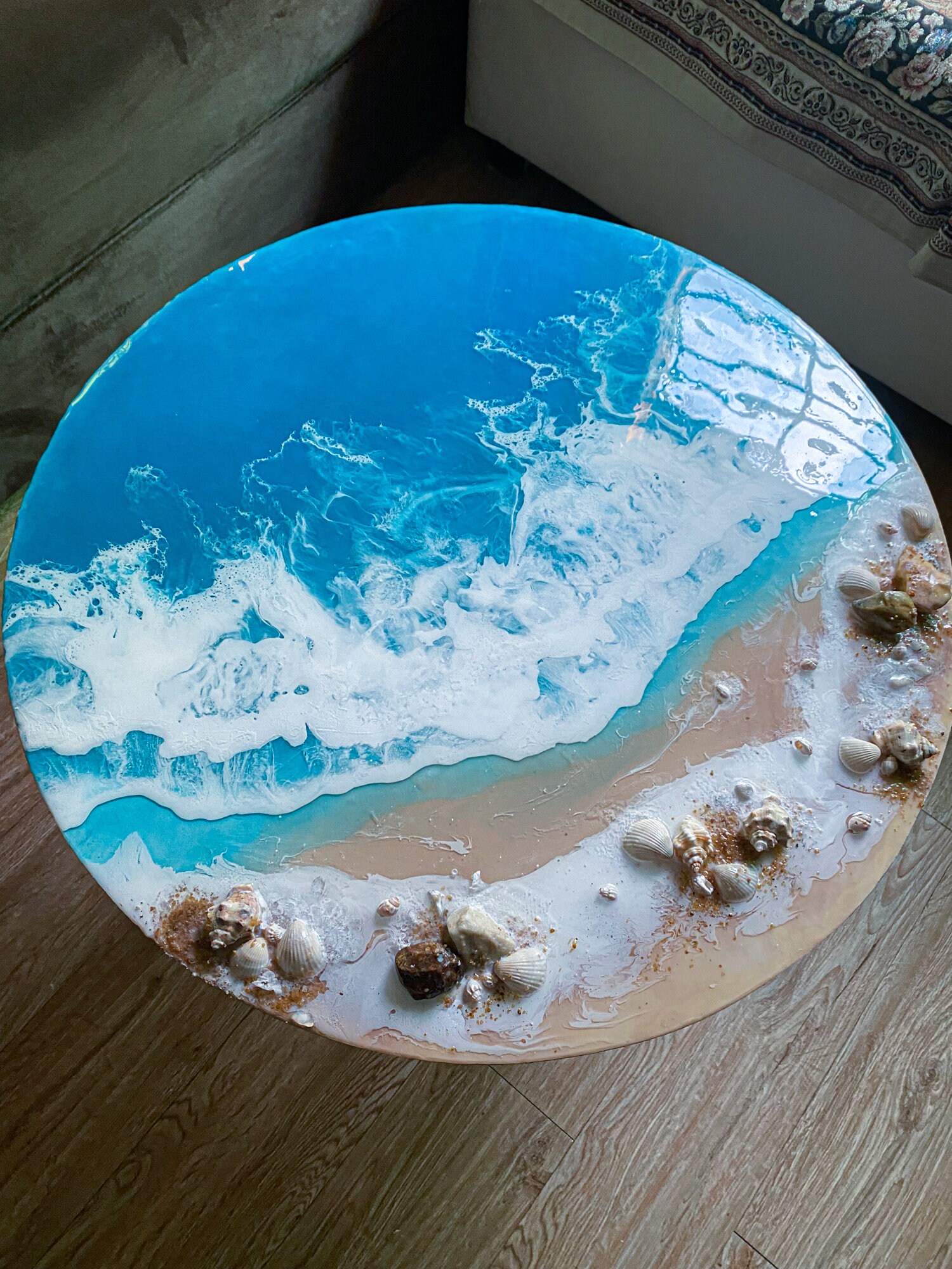 Resin Ocean Coffee Table Epoxy for Beach House Decor Coastal Theme ...