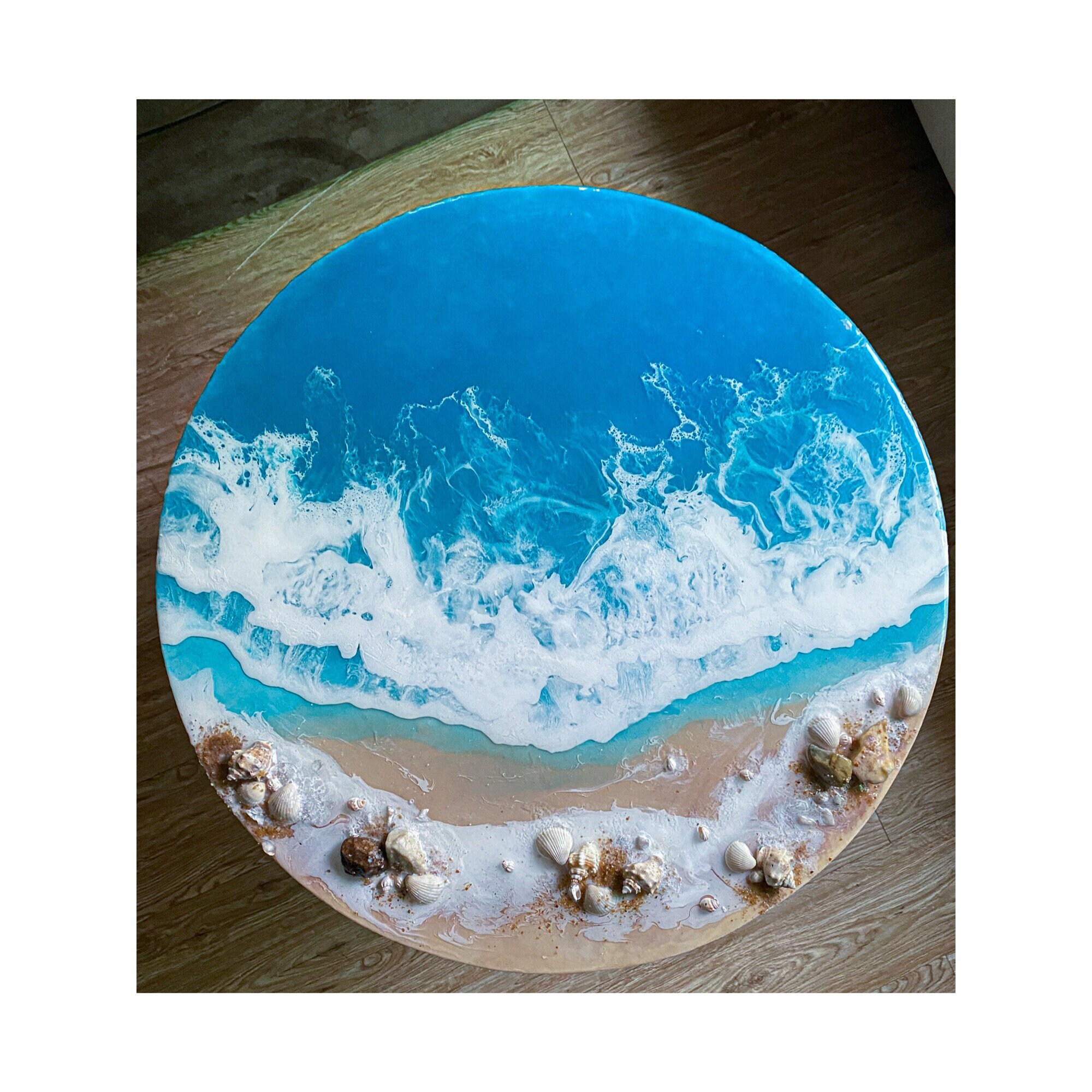 Resin Ocean Coffee Table Epoxy for Beach House Decor Coastal Theme ...