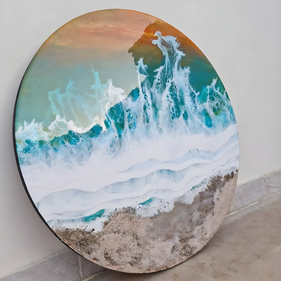 Sunset Ocean Beach Side Table Top for Beach House and Coffee Table ...
