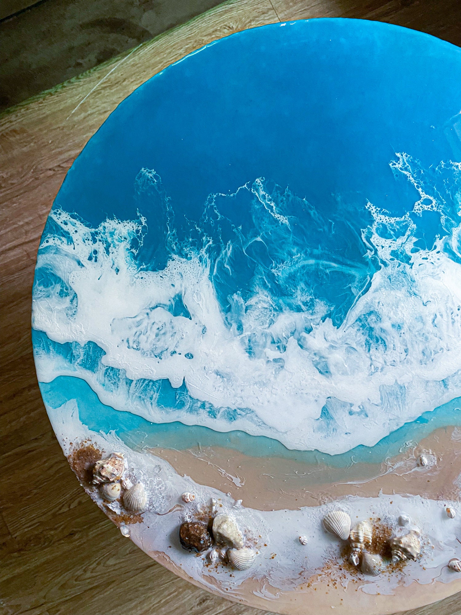 Resin Ocean Coffee Table Epoxy for Beach House Decor Coastal Theme ...