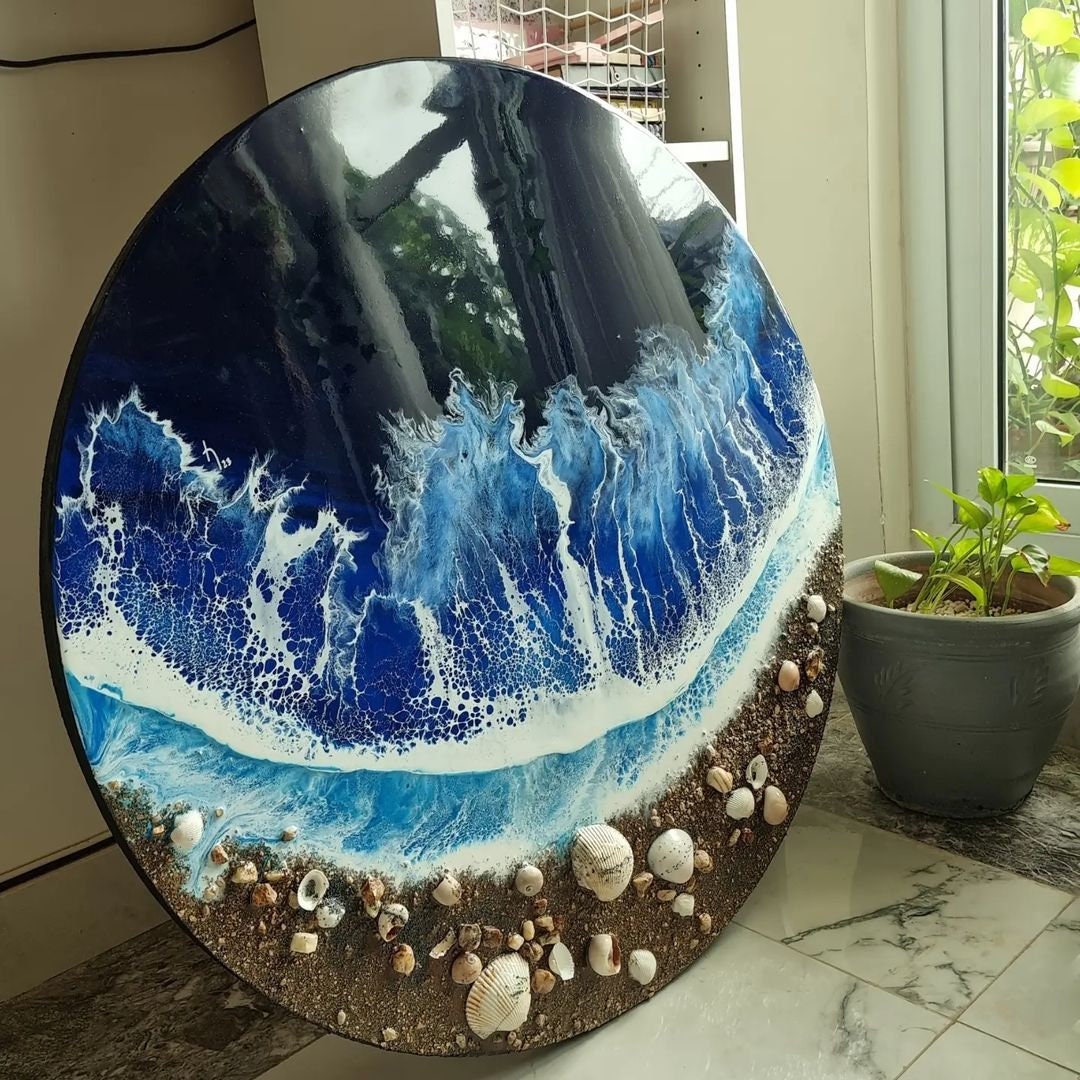 Ultra Realistic Ocean Table Top for Coffee Table 24 Inches Beach Themed ...