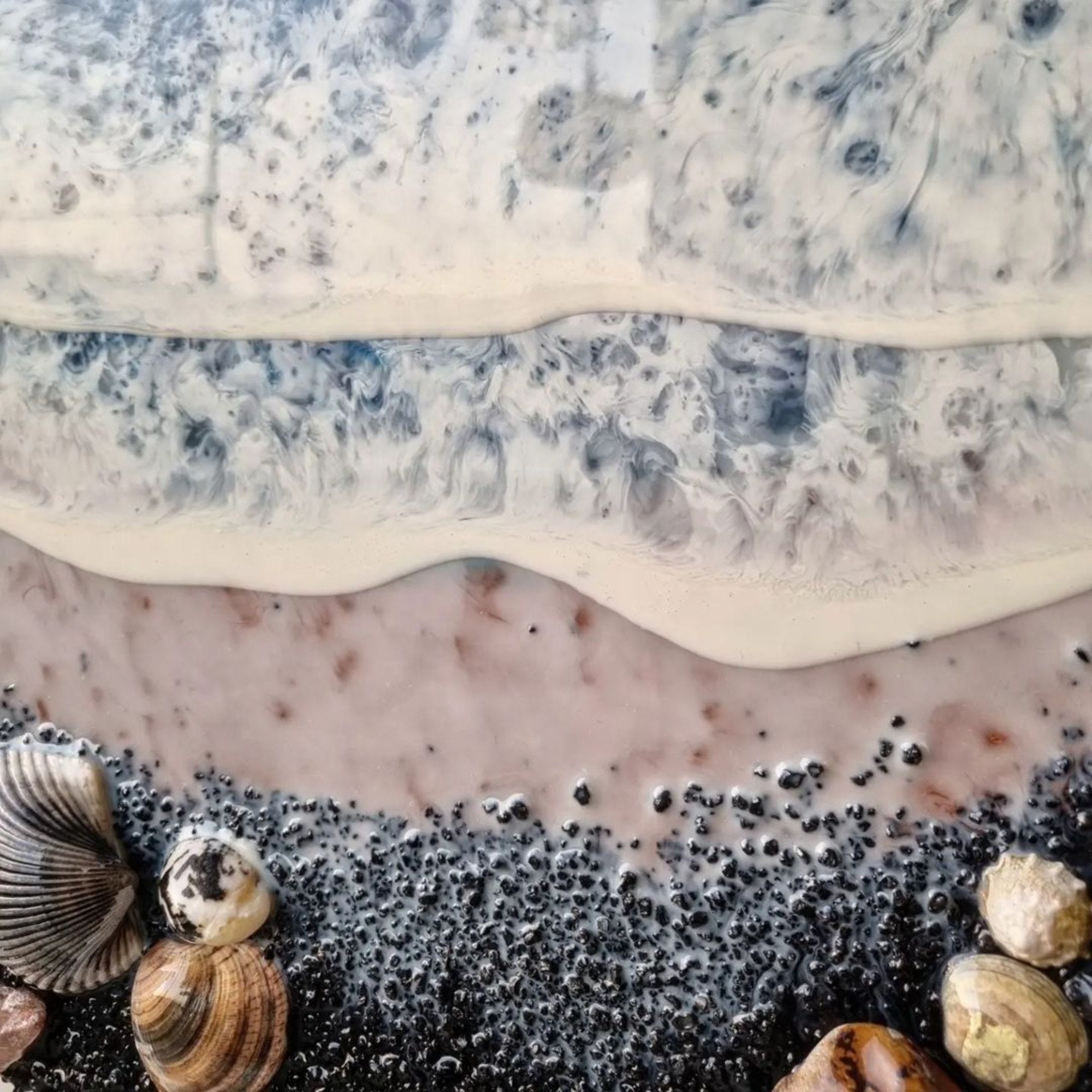 Resin Ocean Coffee Table Seashells Table Top for Beach House Decor ...
