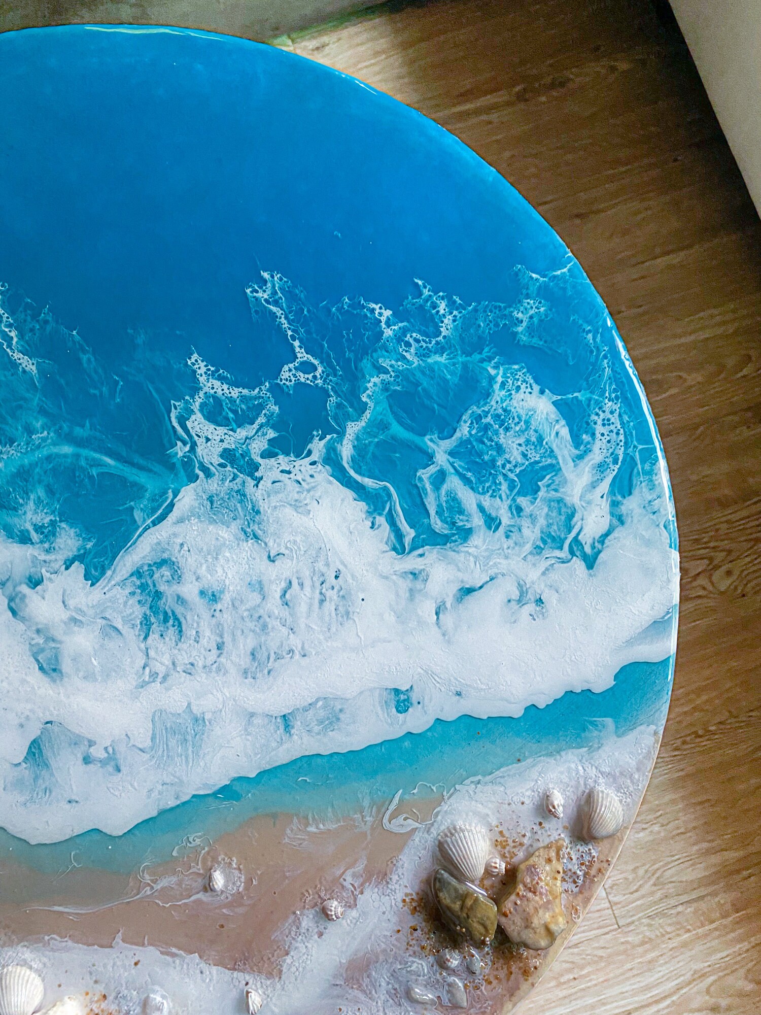 Resin Ocean Coffee Table Epoxy for Beach House Decor Coastal Theme ...
