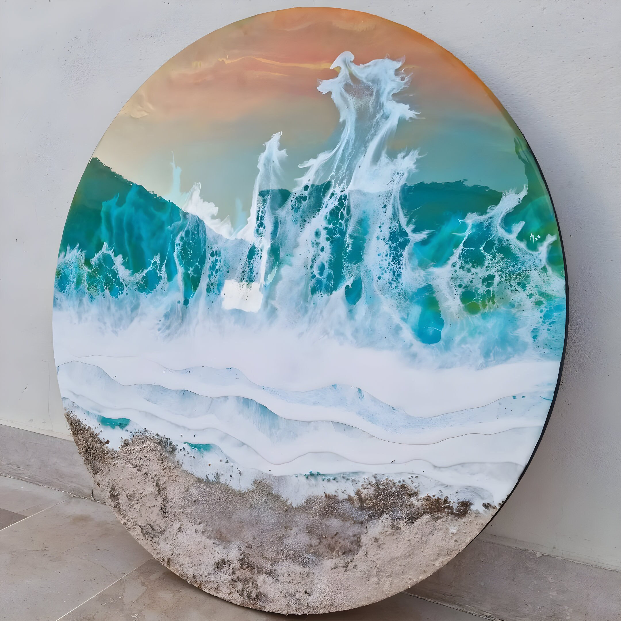 Sunset Ocean Beach Side Table Top for Beach House and Coffee Table ...