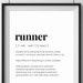 RUNNER DEFINITION Print | Digital Download | Printable Wall Art ...