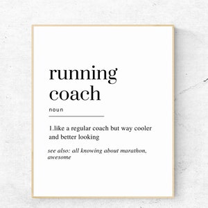 RUNNING COACH DEFINITION Print | Digital Download | Printable Wall Art ...