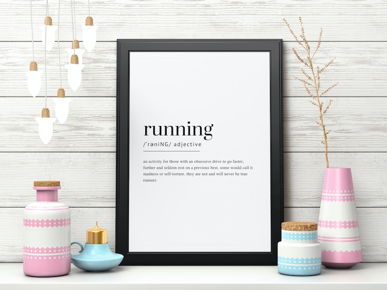 RUNNING DEFINITION Print Digital Download Printable Wall Art Definition ...