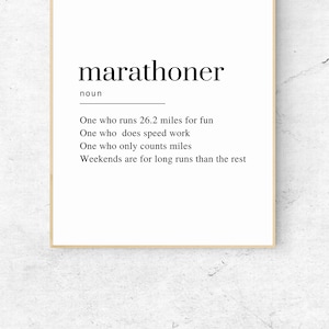 MARATHONER DEFINITION Print | Digital Download | Printable Wall Art ...