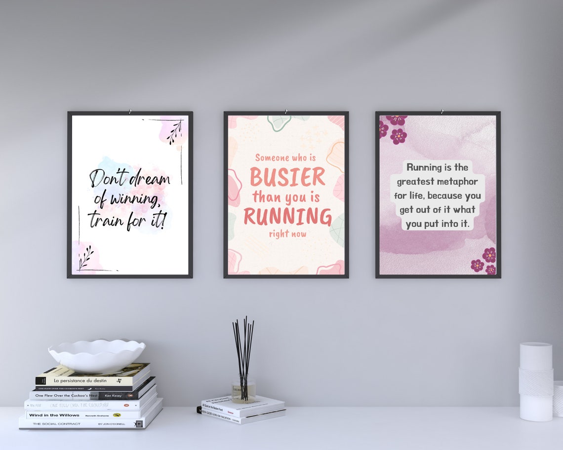 Running Quotes, PRINTABLE Running Prints, Gift for Runner, Runner ...