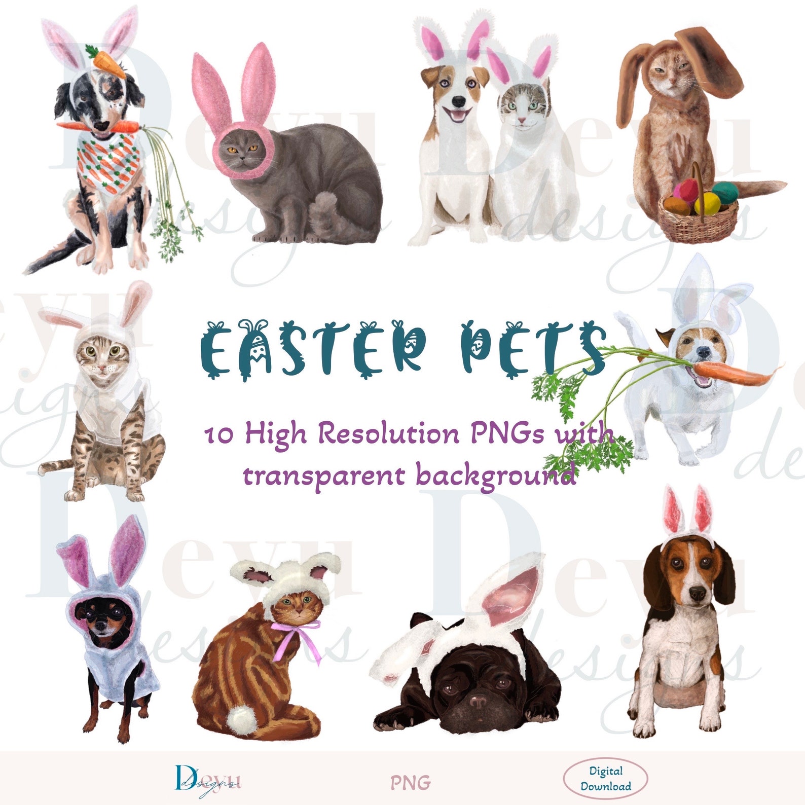 10 High Resolution Funny Easter Pets PNG Images With Transparent ...