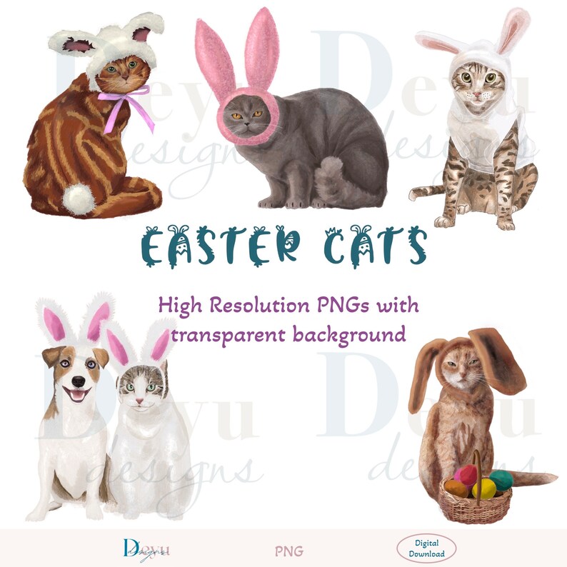 10 High Resolution Funny Easter Pets PNG Images With Transparent ...