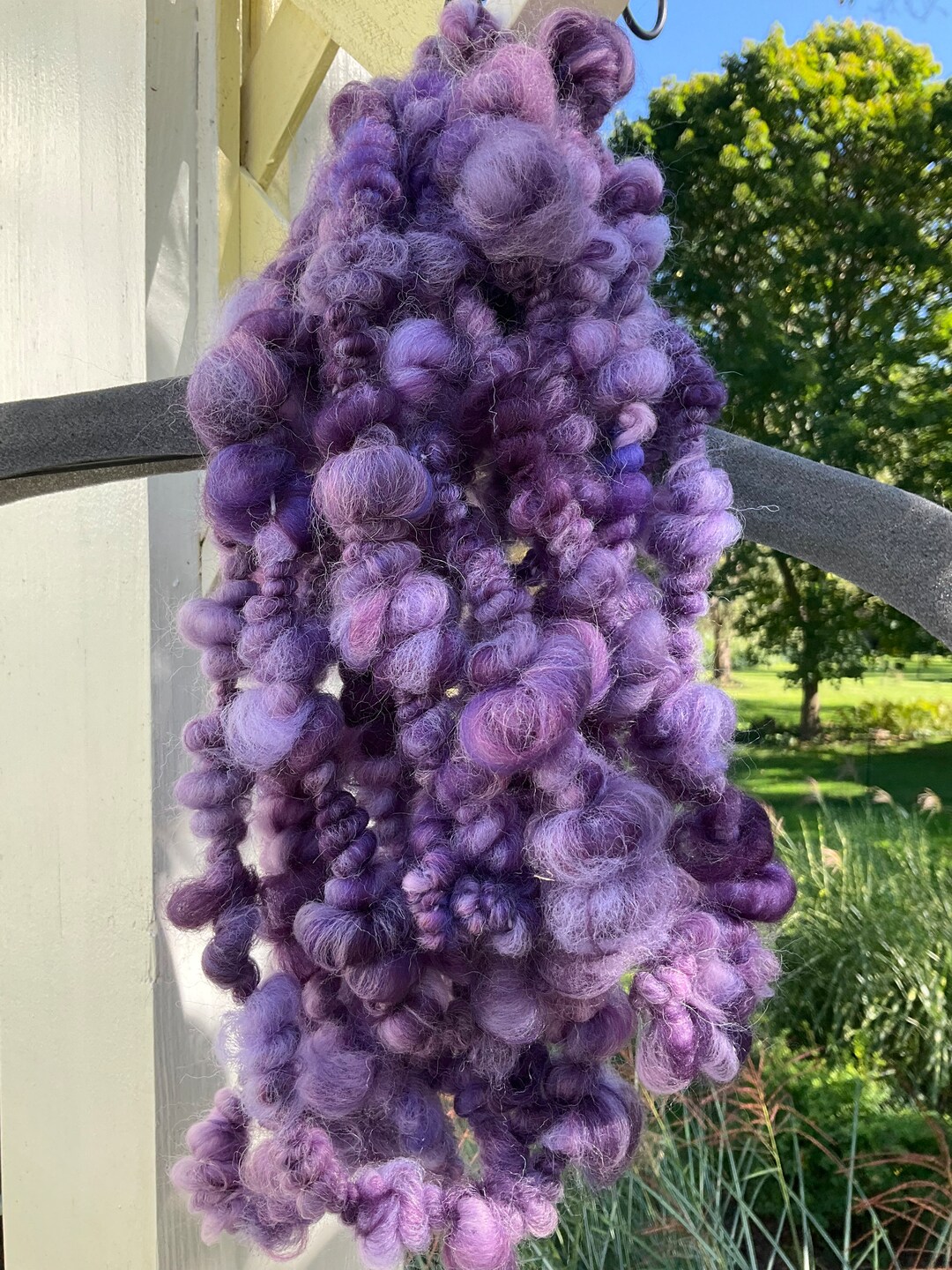 Art Yarn Jumbo 7 Yds Deep Purple Lavender Merino Shetland Wool - Etsy