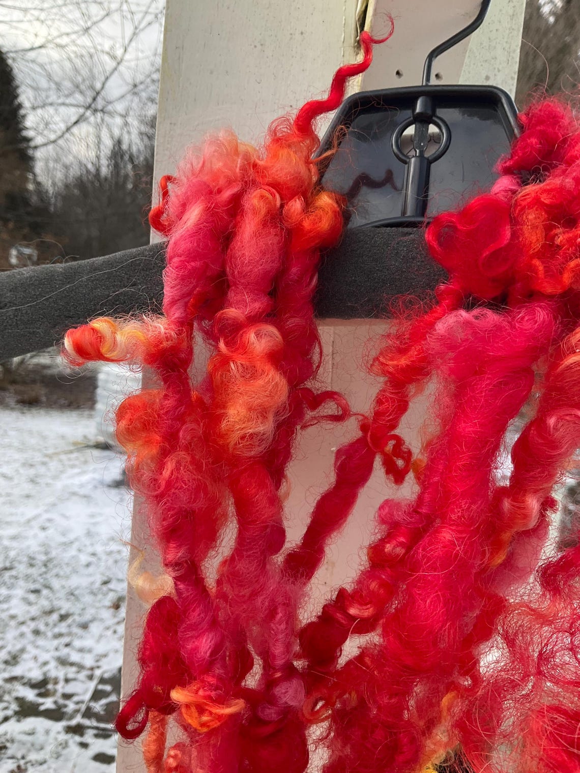 5 Yds Hand Dyed /spun Cotswold Locks Orangy Red and Yellow - Etsy