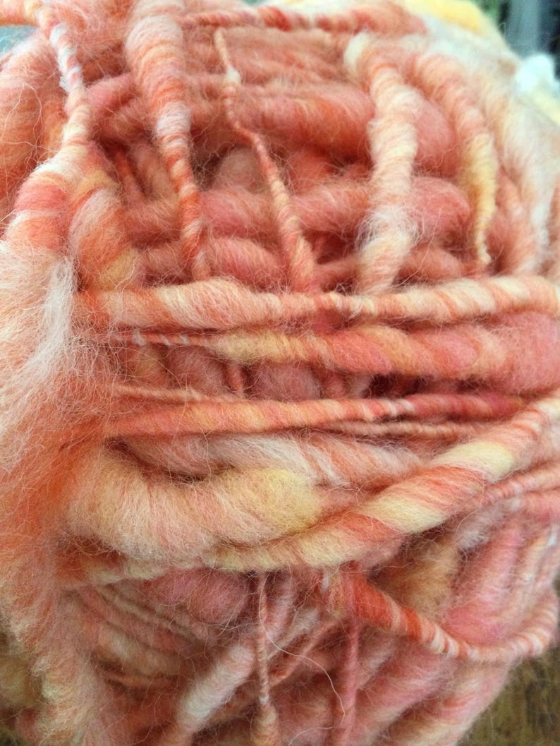 SALE Handwoven Shawl From Hand Spun Art Yarn Shades of Apricot - Etsy