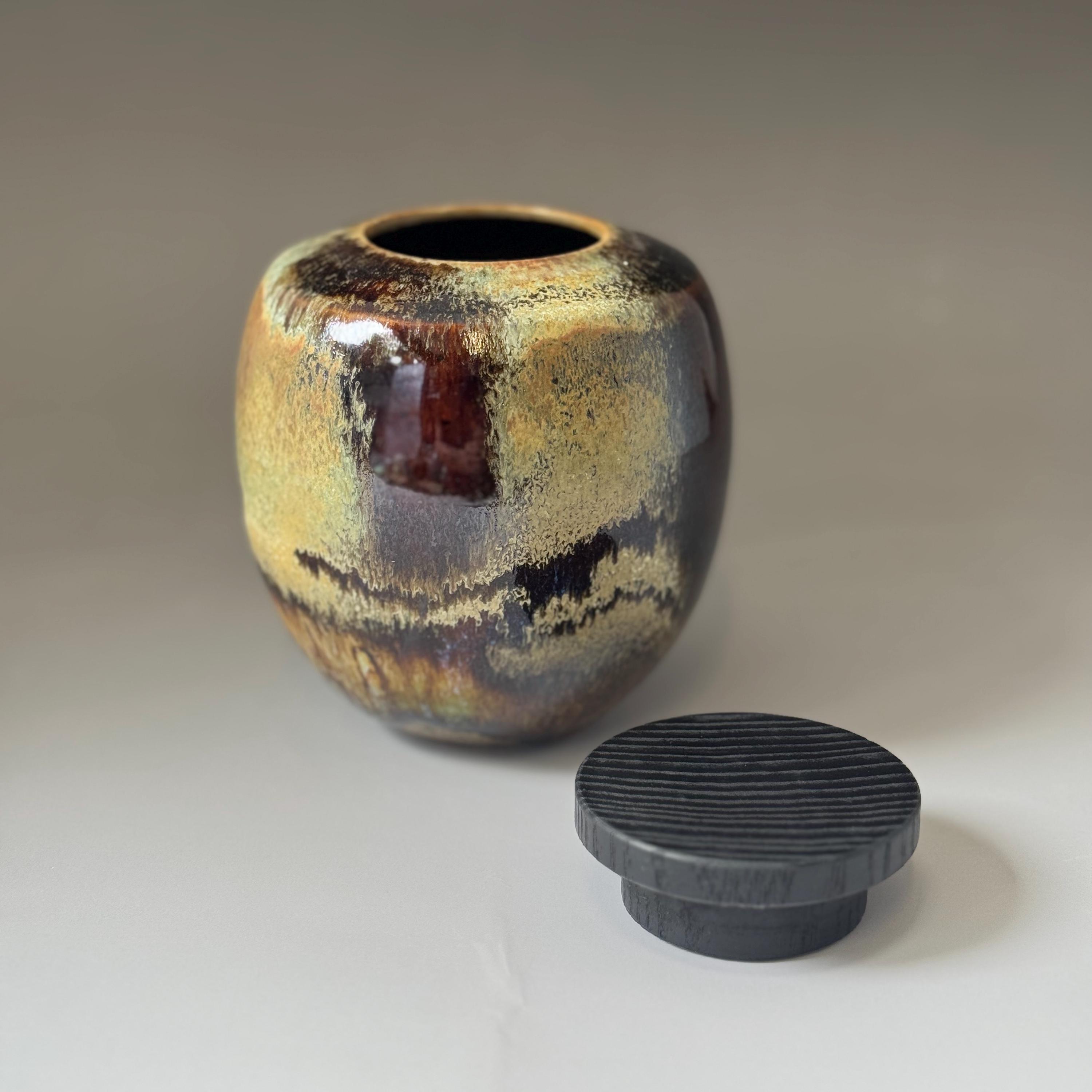 Handmade Ceramic Memorial Cremation Urn | Stoneware Pottery | ‘gilded ...